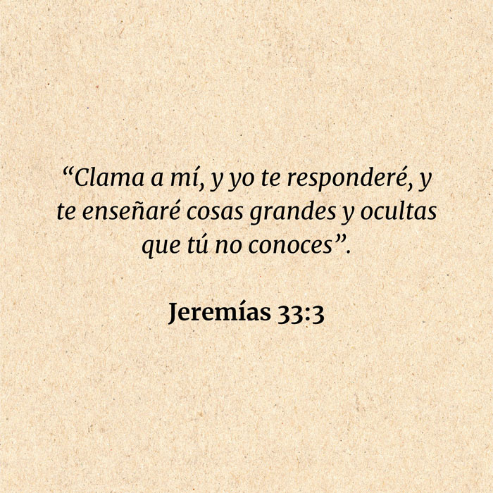¡La sabiduría llama a tu puerta hoy mismo! - Jeremías 33:3